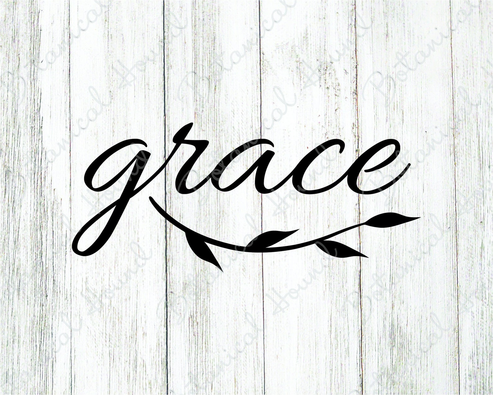 Grace SVG Grace With Foliage Accent SVG Grace Sign SVG - Etsy