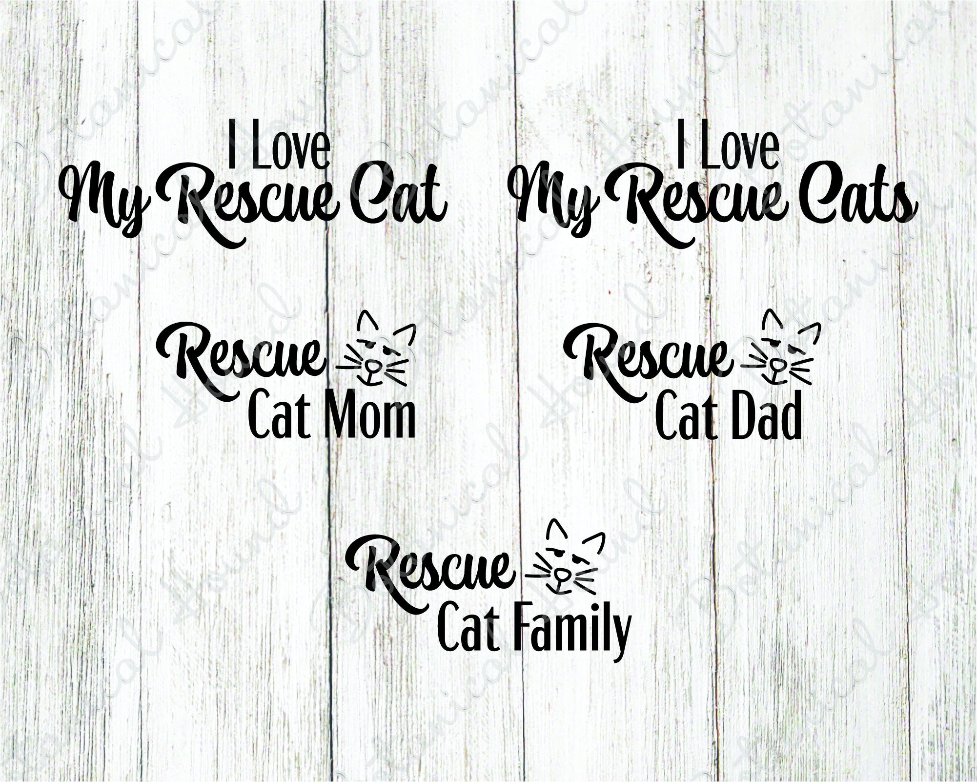 Rescue Cats SVG Bundle for Cricut and Silhouette | Recuse Cat Mom SVG ...