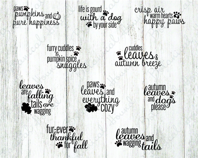 Fall Themed Dog SVG Bundle Cut File for Cricut and Silhouette - Etsy