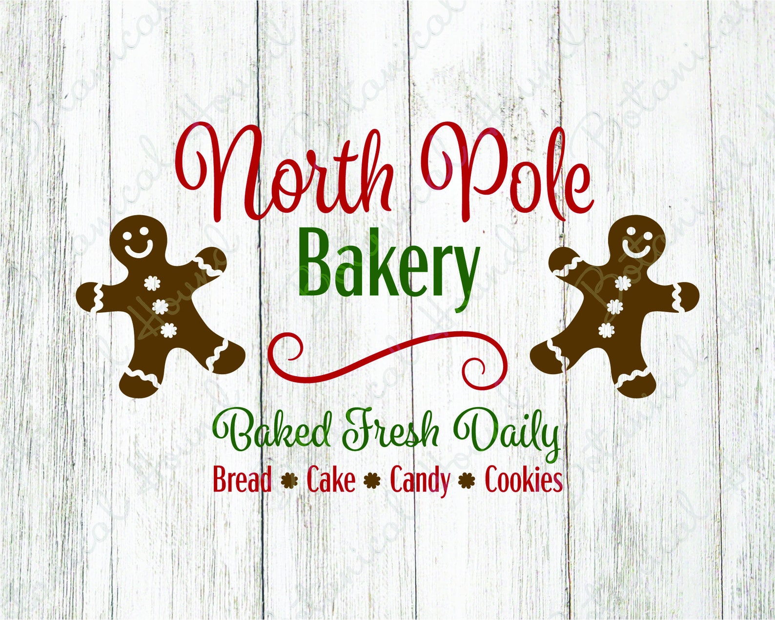North Pole Bakery Svg Gingerbread Svg Christmas Holiday Svg Winter Svg