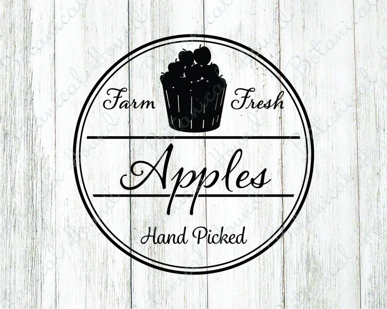 Farm Fresh Apples With Basket of Apples SVG Cutting File for Cricut and ...