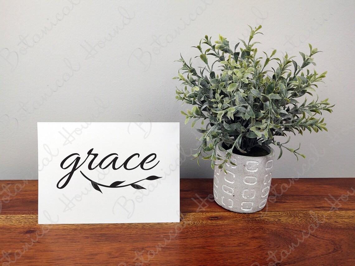 Grace SVG Grace With Foliage Accent SVG Grace Sign SVG - Etsy