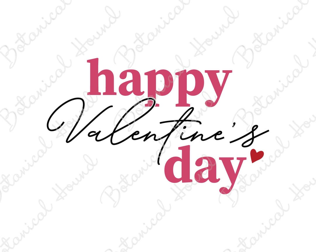 Happy Valentine's Day SVG Cut File | Romantic Love Heart Design for ...