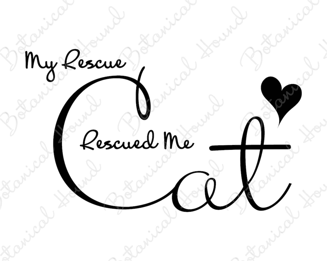 My Rescue Cat Rescued Me SVG Cut File for Cricut and Silhouette - Etsy