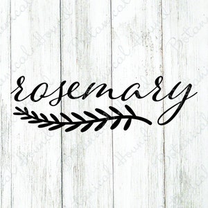 Rosemary SVG Cut File Design for Cricut and Silhouette - Etsy