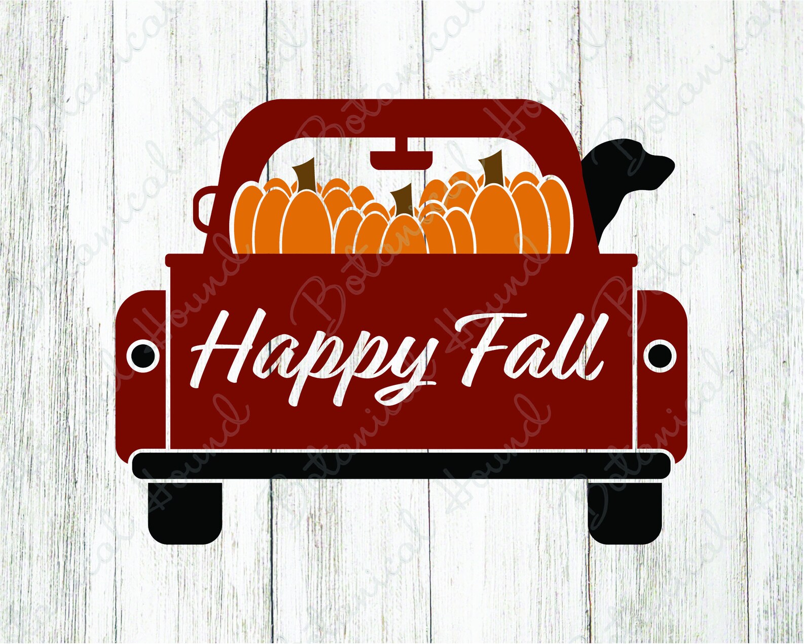 Happy Fall Truck With Dog and Pumpkins SVG | Happy Fall SVG | Fall SVG ...
