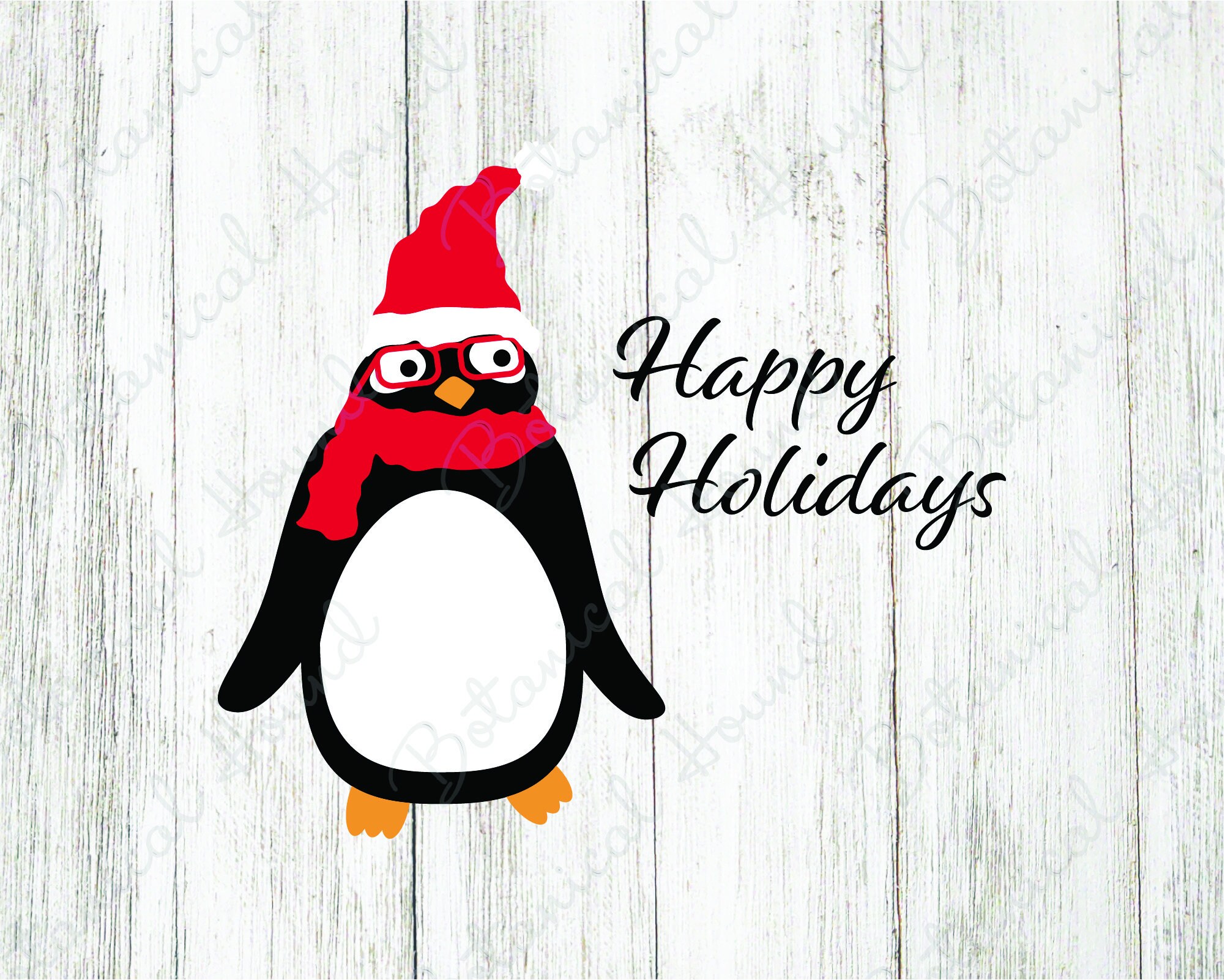Happy Holidays Penguin Clip Art