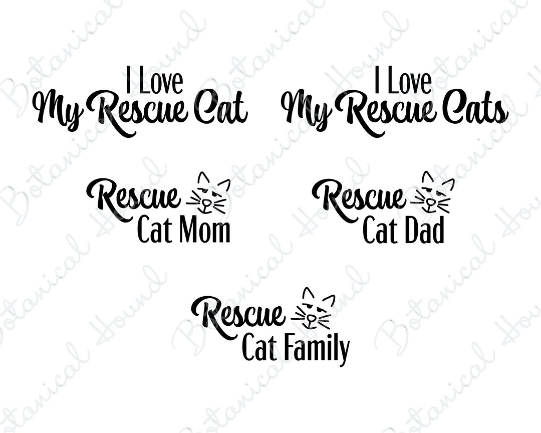 Rescue Cats SVG Bundle for Cricut and Silhouette | Recuse Cat Mom SVG ...
