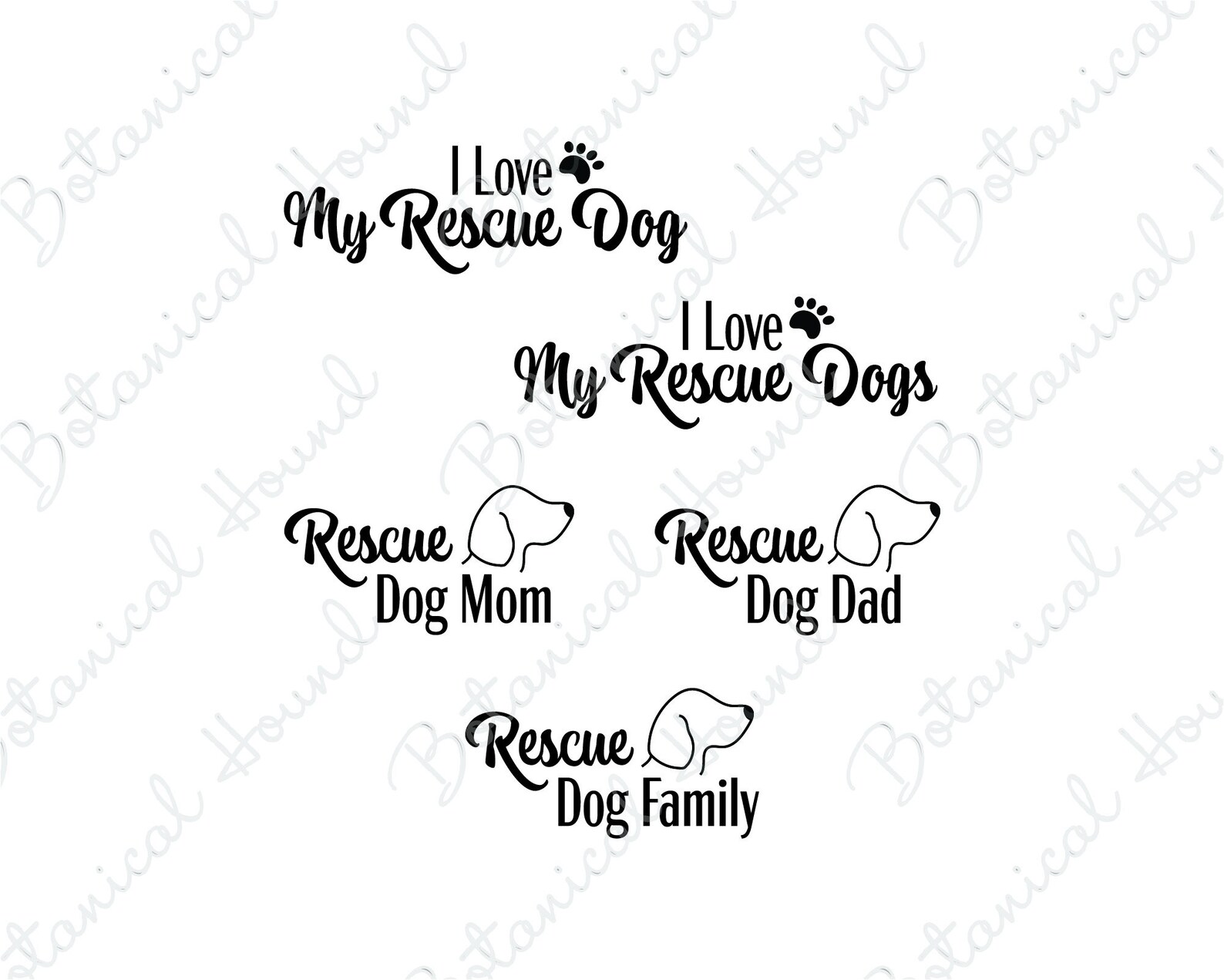 Rescue Dog SVG Bundle Rescue Dog Dad SVG Rescue Dog Mom Svg Rescue Dog ...