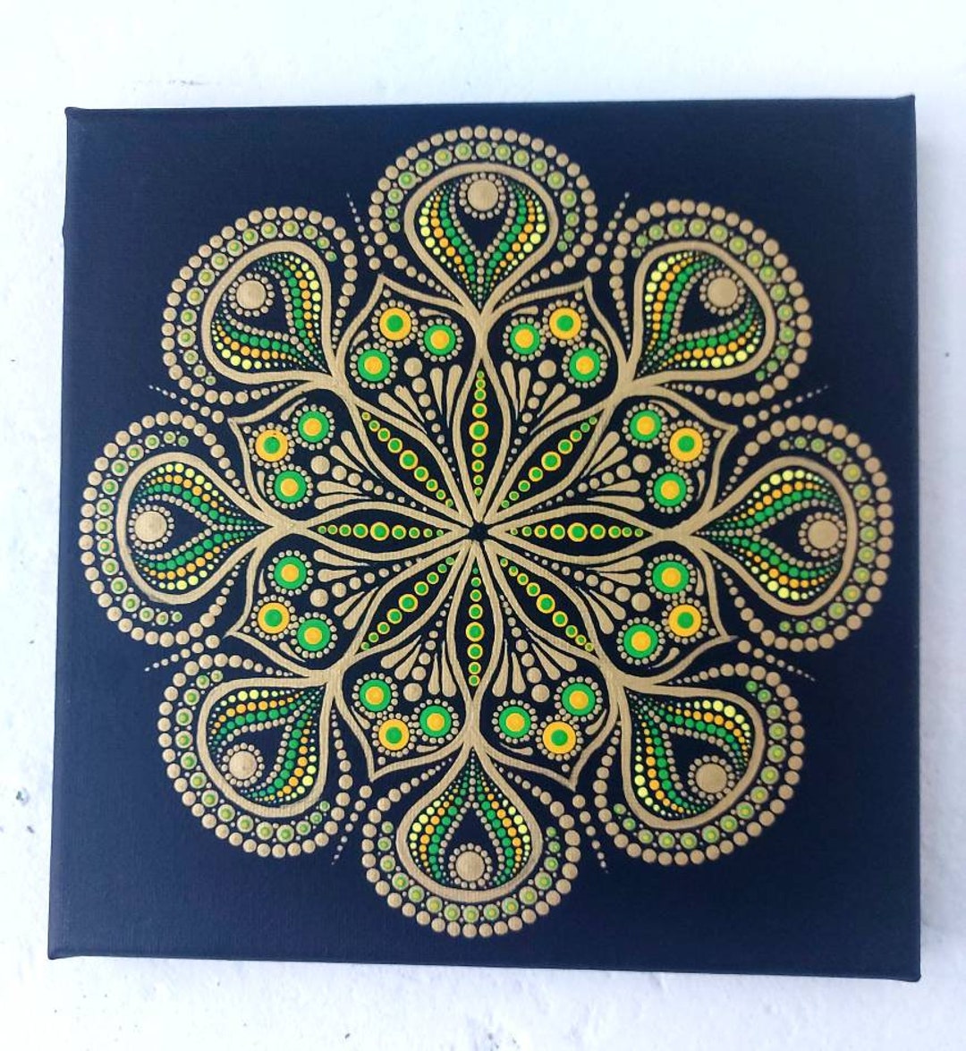 Hand Painted Dotwork Mandala - Etsy