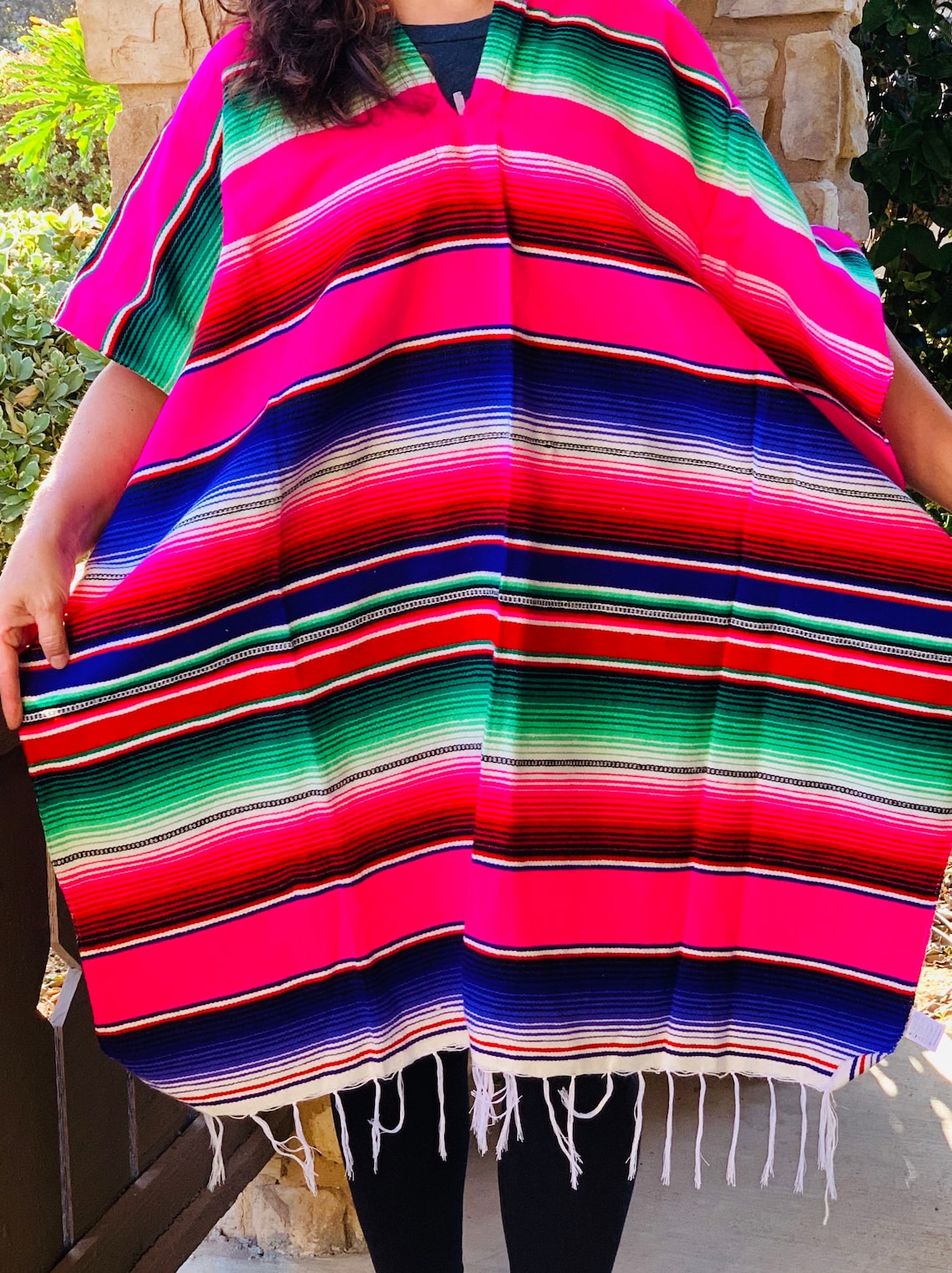Mexican Serape Poncho-handmade Mexican Sarape Mexican - Etsy Mexican Serape Poncho-handmade Mexican Sarape Mexican - Etsy