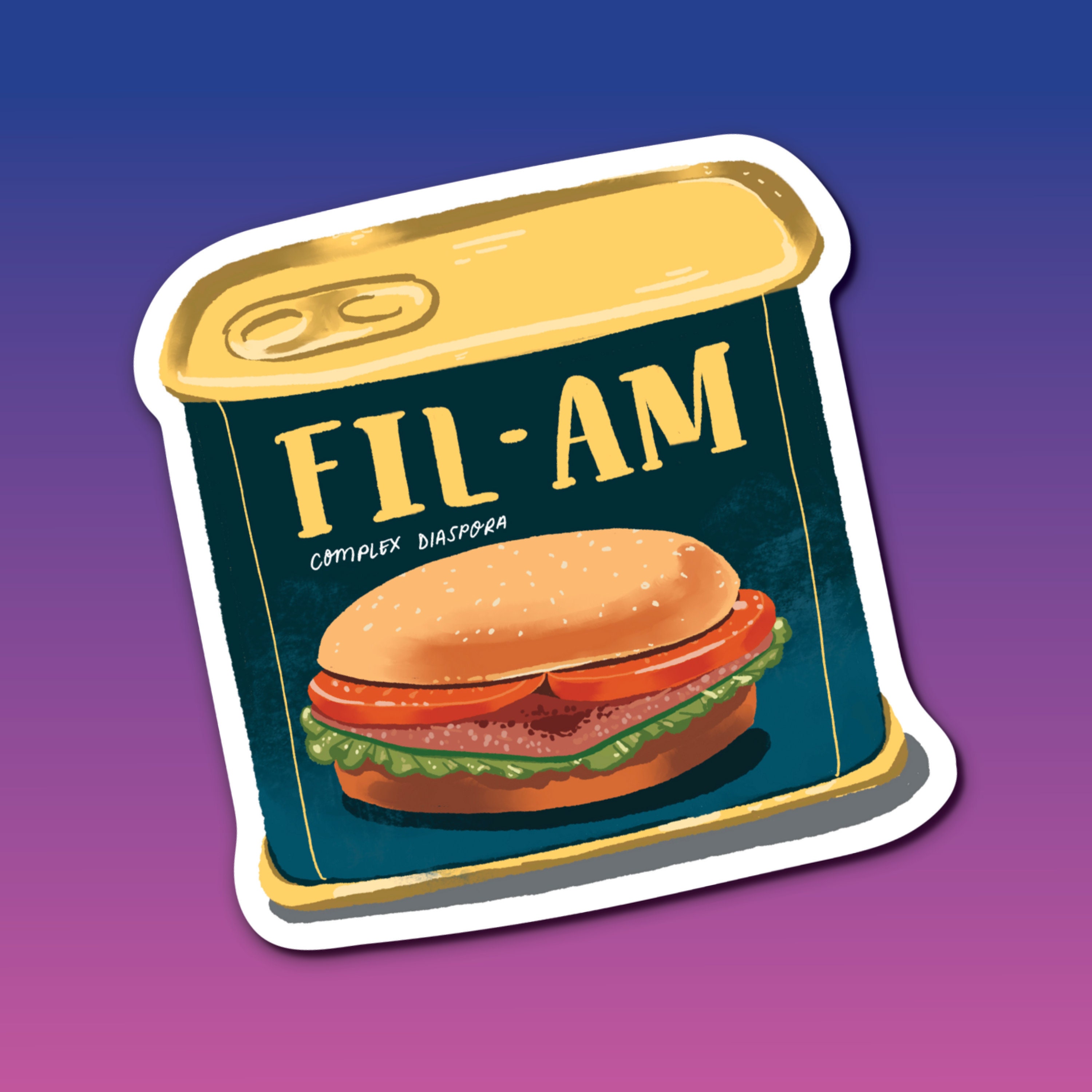 Fil-am Spam Vinyl Sticker | Food Art | Illustration | Filipino American ...