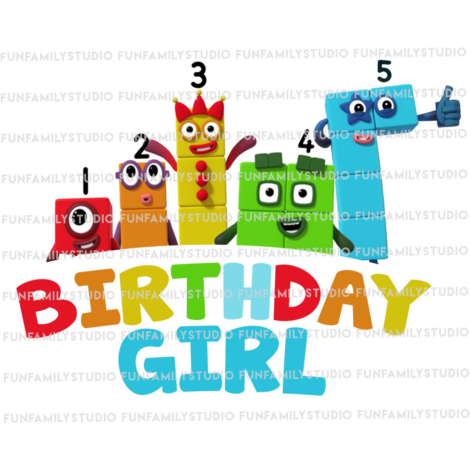 Numberblocks Birthday Girl Design, Girl Birthday Printable File for T ...