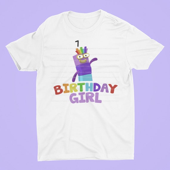 Numberblocks Birthday Girl Design Girl 7th Birthday | Etsy UK