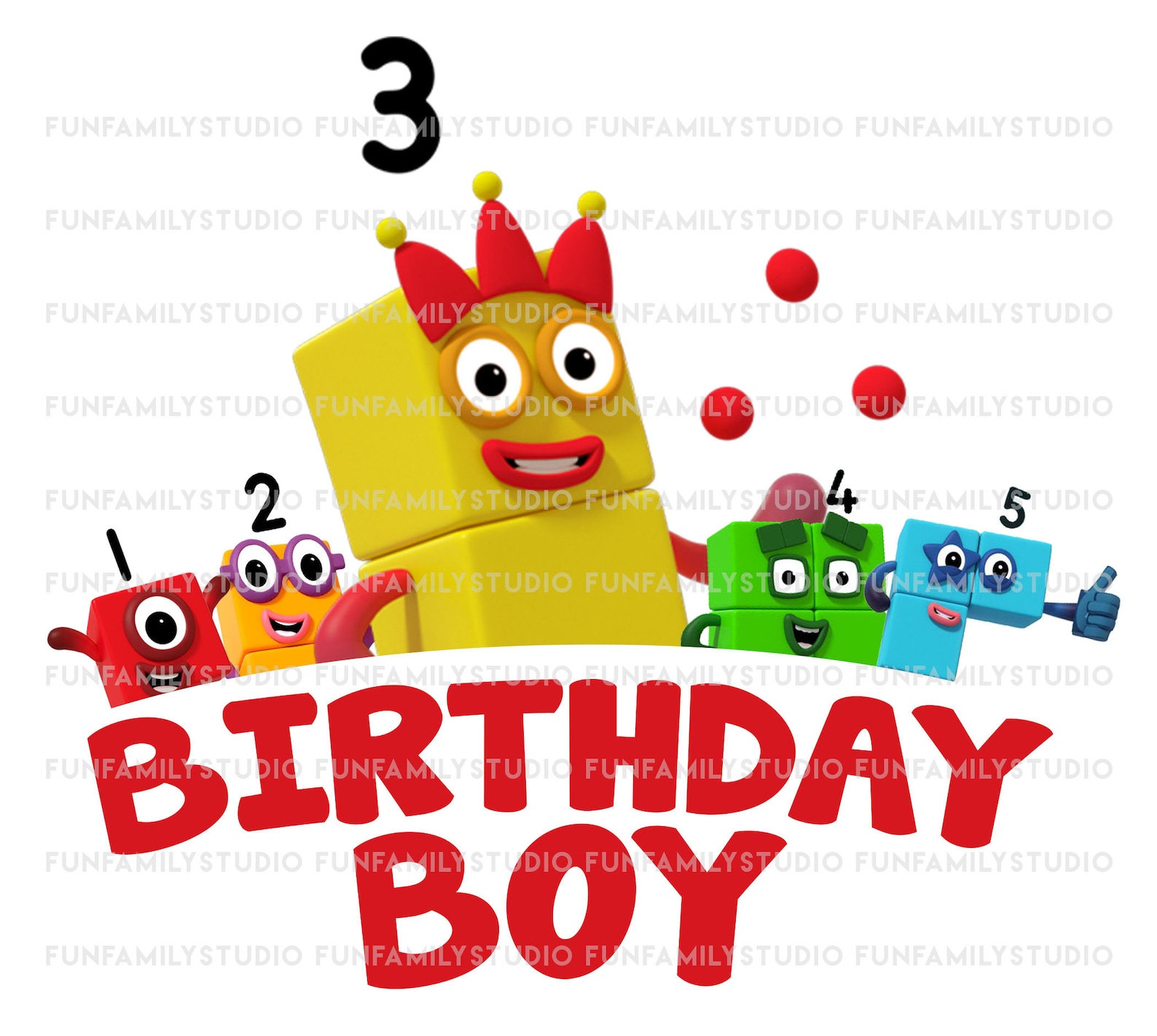Numberblocks, Birthday Boy Design, Boy 3rd Birthday Printable File for ...