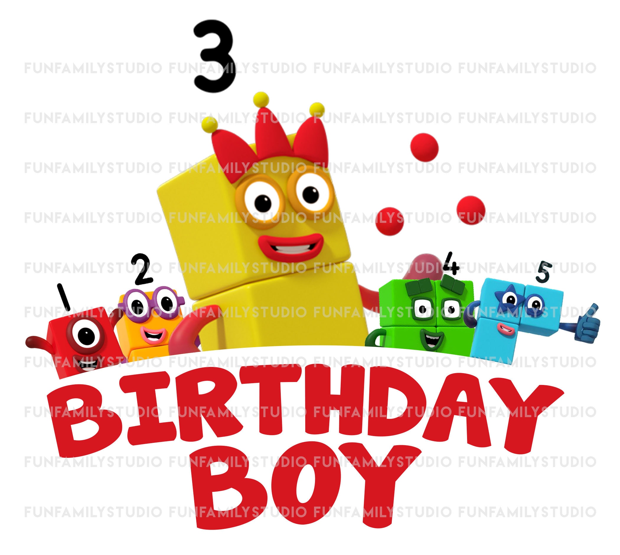 Numberblocks, Birthday Boy Design, Boy 3rd Birthday Printable File for ...