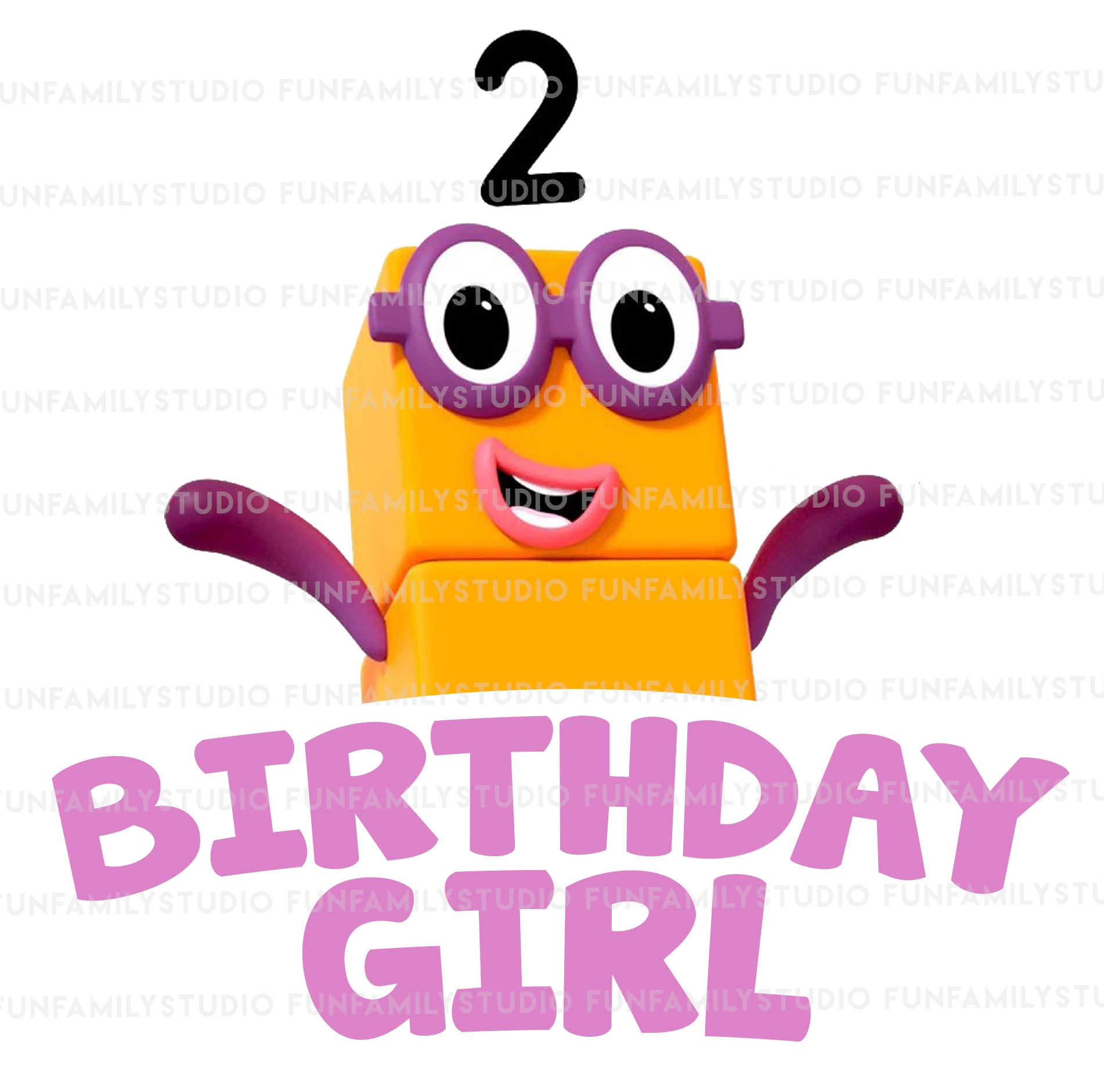 Numberblocks, Birthday Girl Design, Girl 2nd Birthday Printable File ...