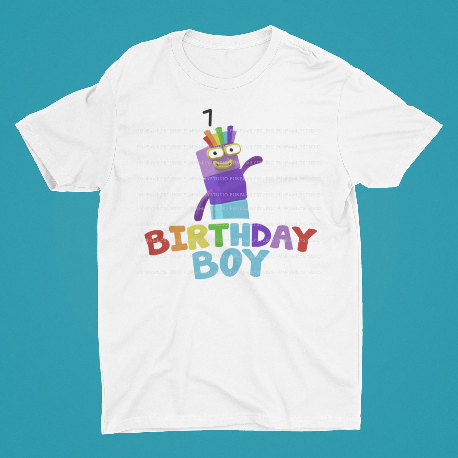 Numberblocks Birthday Boy Design, Boy 7th Birthday Printable File for T ...