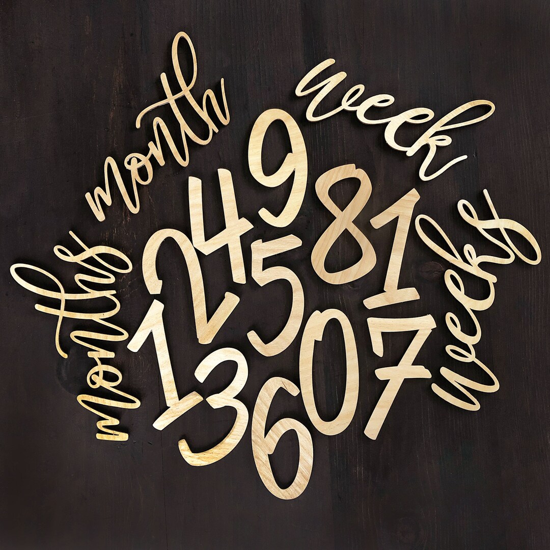 Baby Milestone Wood Cutouts, Pregnancy Milestone, Cutout Numbers and ...