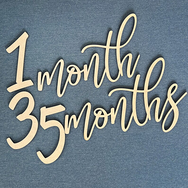 Cutout Numbers and Months Milestone Baby Photo Prop Pregnant - Etsy