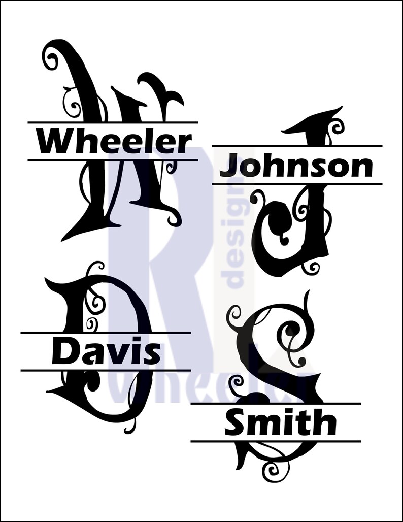 Monogram Alphabet - Split Monogram SVG/PNG, Bundle Split Monogram ...