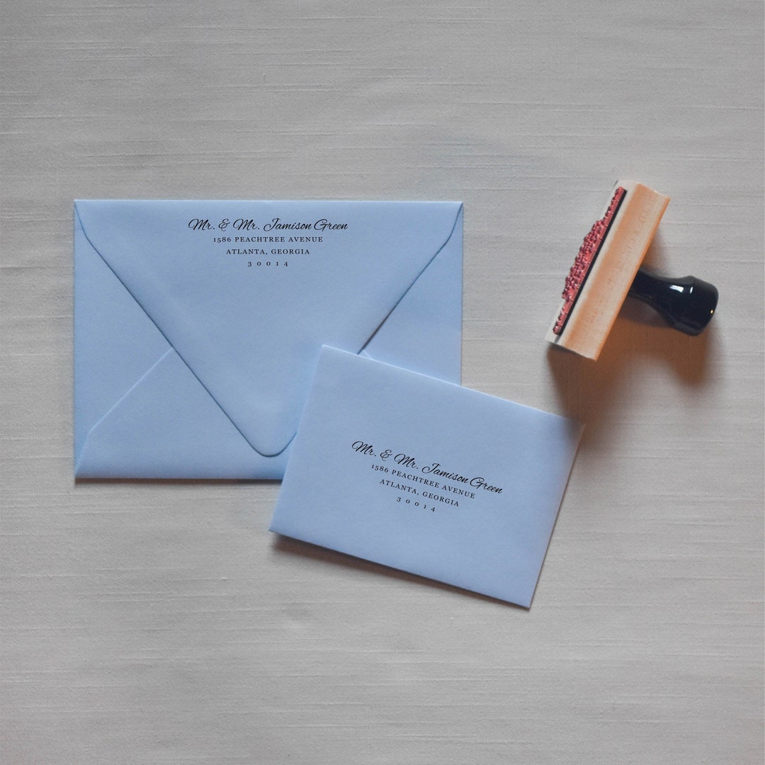 Custom Rubber Calligraphy Address Stamp, Perfect for Wedding Invitation ...