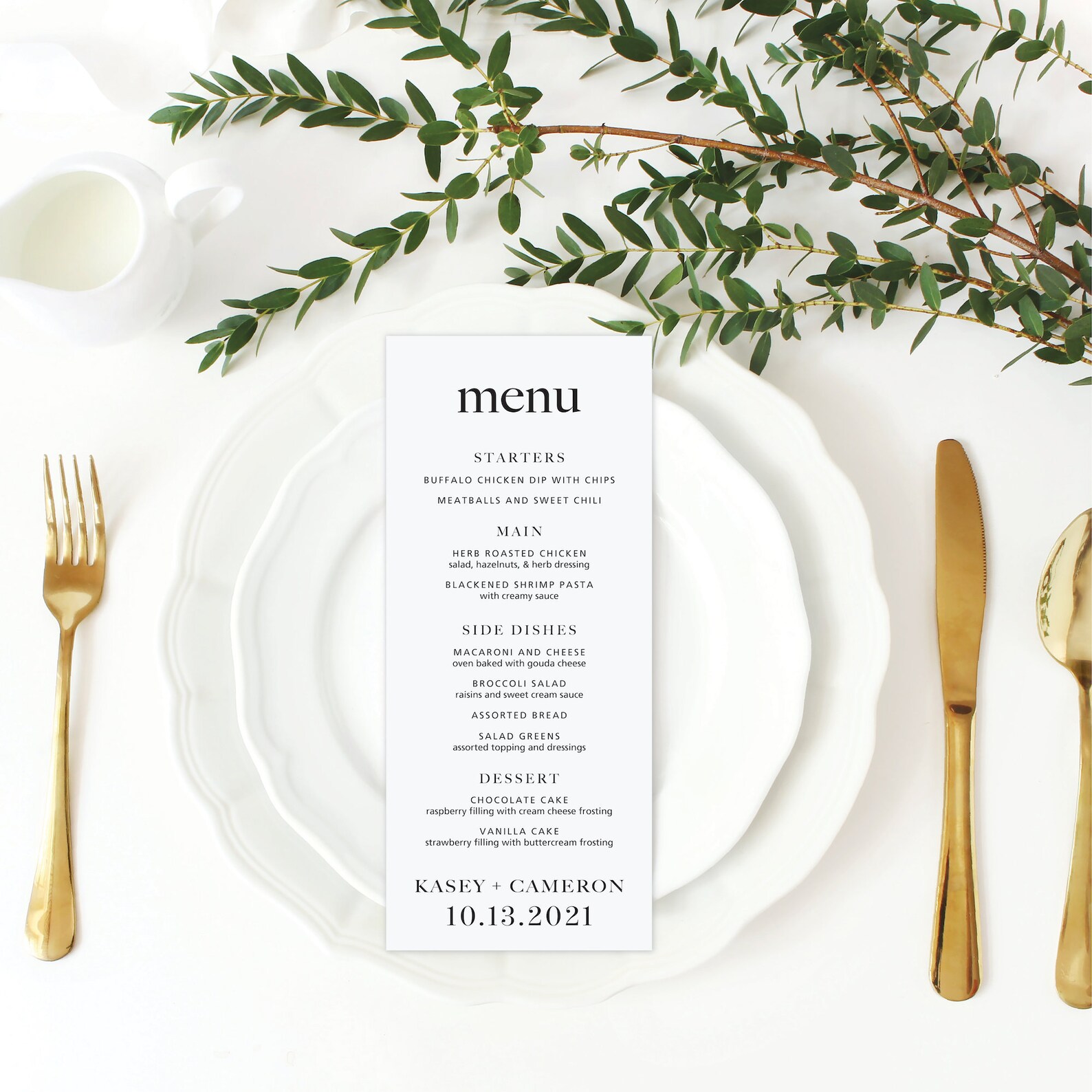 Wedding Menu Custom Dinner Menu Party Menu Reception Menu - Etsy