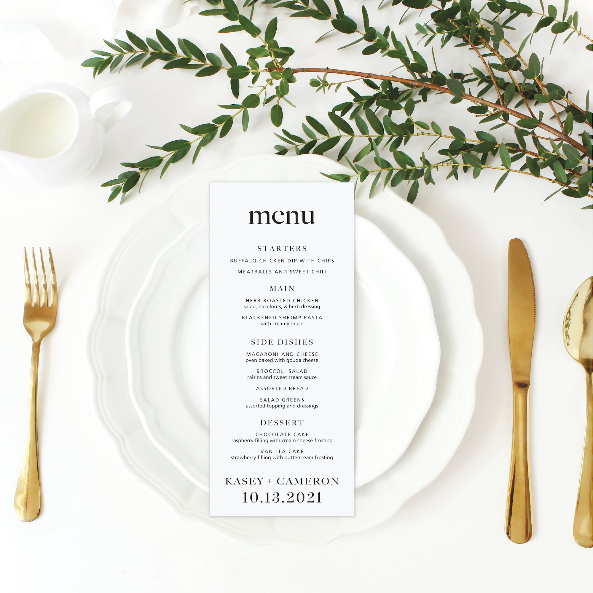 Wedding Menu Custom Dinner Menu Party Menu Reception Menu - Etsy