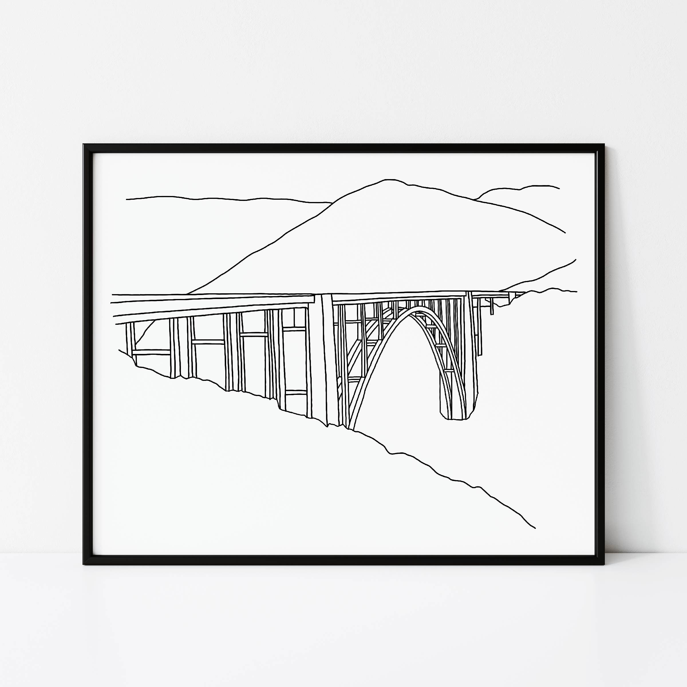 Bixby Bridge Wall Art, Big Sur Art Print, California Coast Highway 1 ...