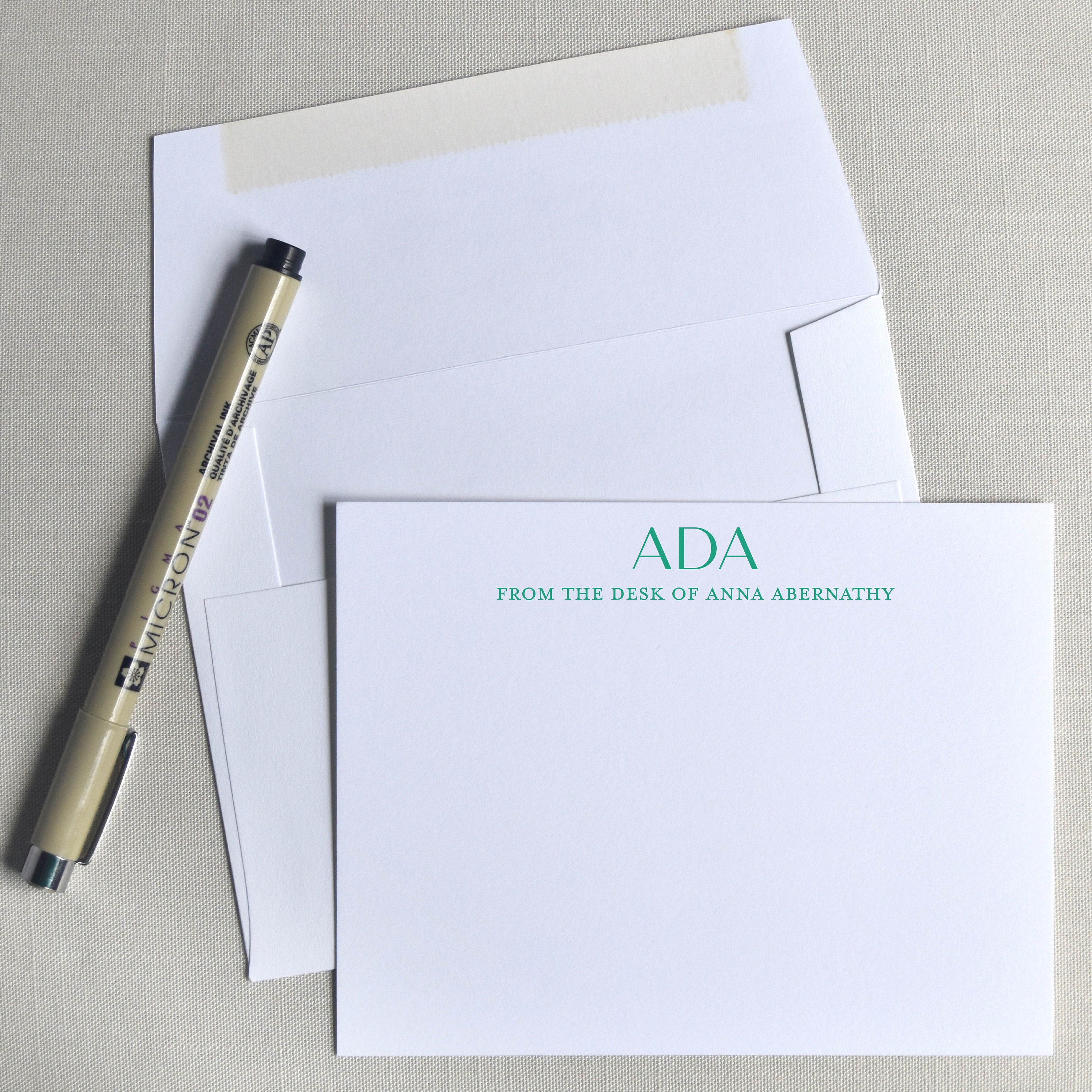 Personal Stationery With Monogram, Custom Stationery Set With Envelopes ...