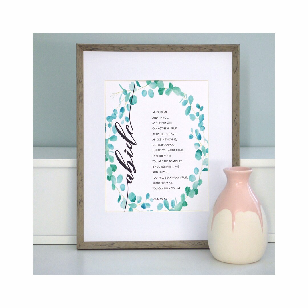 Digital Print Bible Verse John 15:4&5 - Etsy