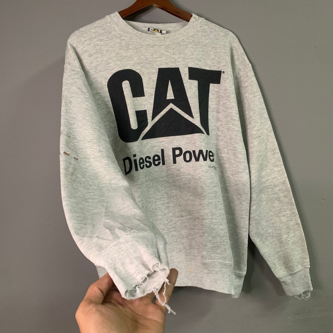 Vintage Cat Diesel Power Caterpillar Big Logo Sweater Sweatshirt Made ...
