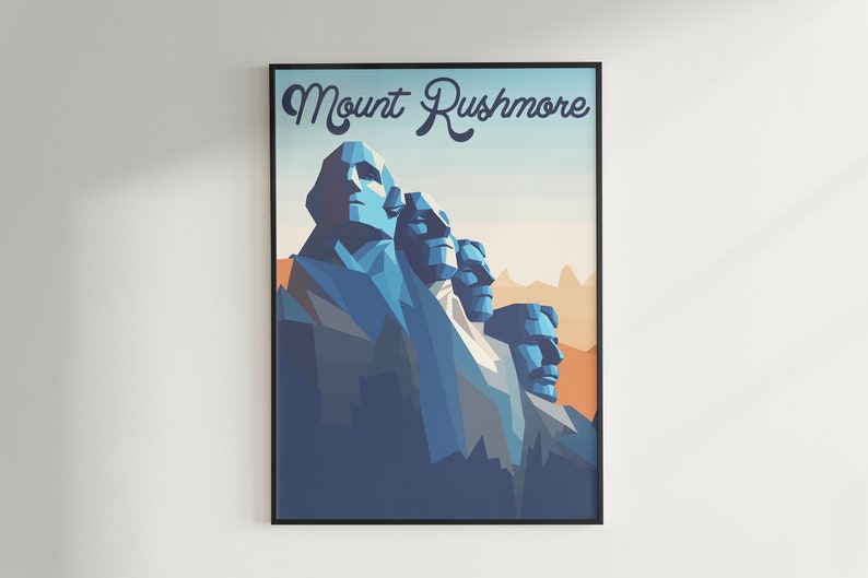 Mount Rushmore Travel Poster - Etsy