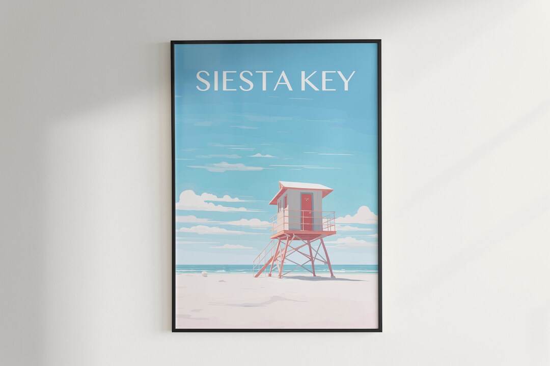 Siesta Key, Florida Travel Poster - Etsy