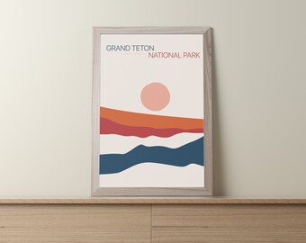 Grand Teton National Park Poster Art - Hand Screenprinted Poster - Etsy
