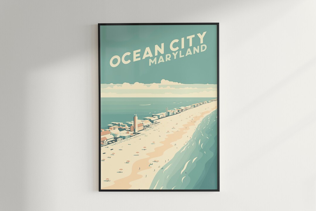 Ocean City Maryland Travel Poster - Etsy