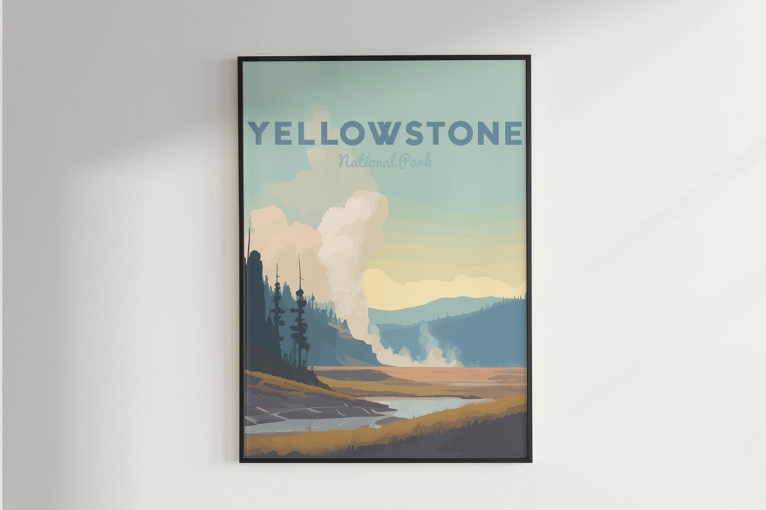 Yellowstone National Park Travel Poster - Etsy