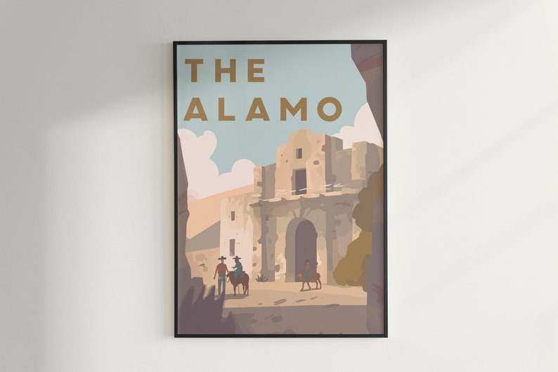 The Alamo Travel Poster - Etsy