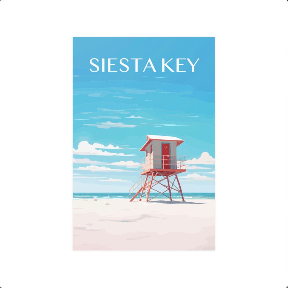 Siesta Key, Florida Travel Poster - Etsy