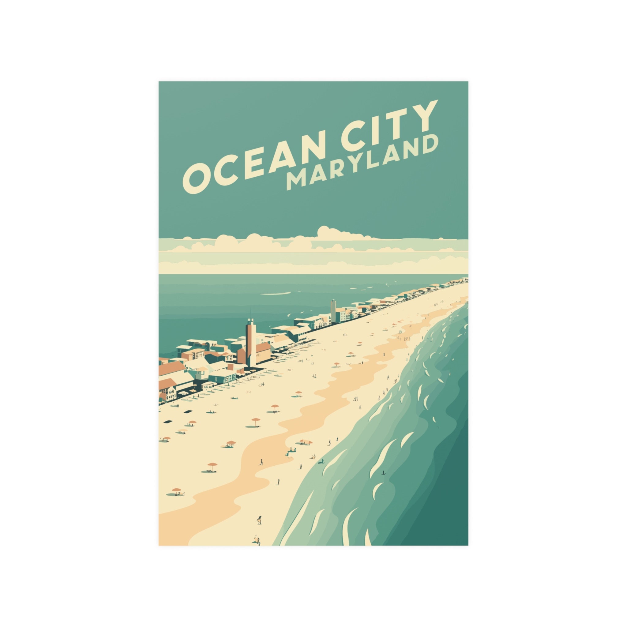 Ocean City Maryland Travel Poster - Etsy