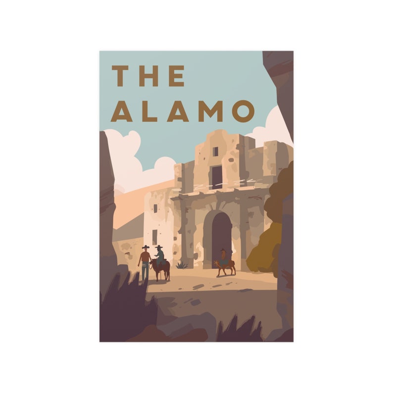 The Alamo Travel Poster - Etsy