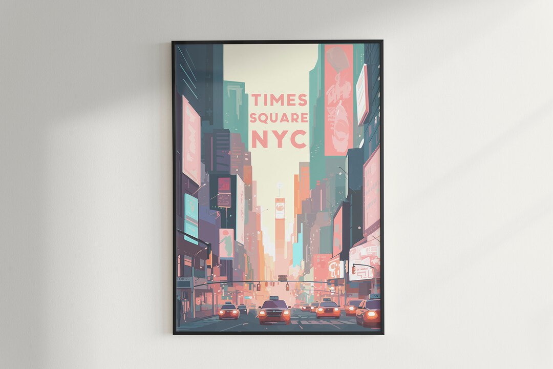 Times Square Travel Poster - Etsy