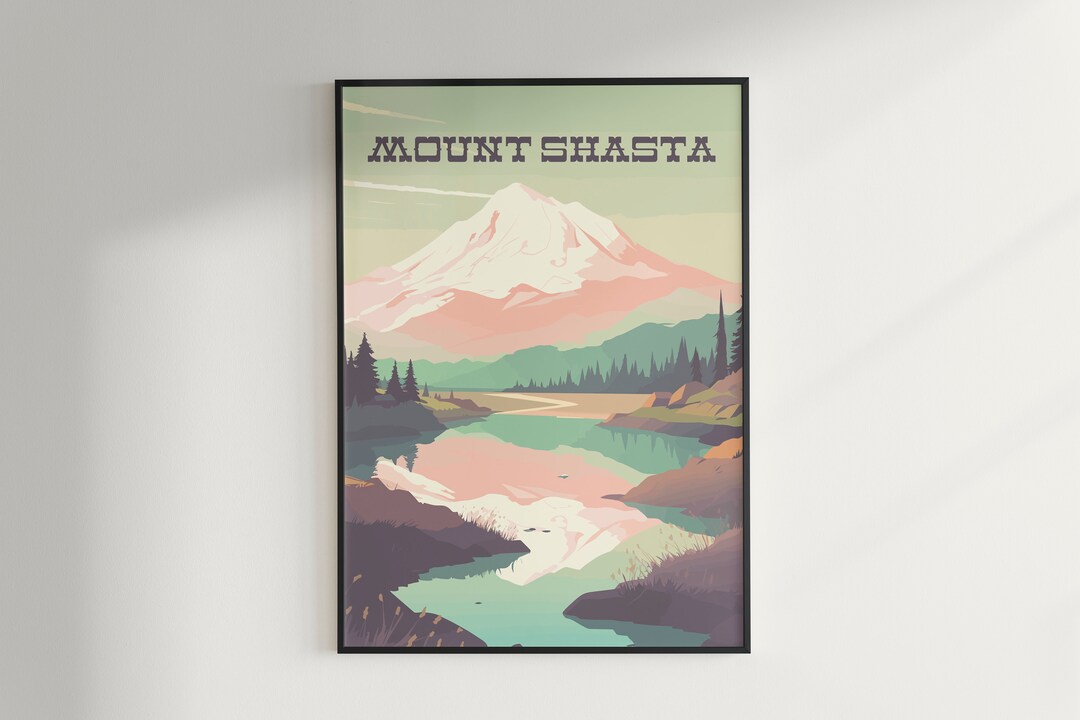 Mount Shasta Travel Poster - Etsy