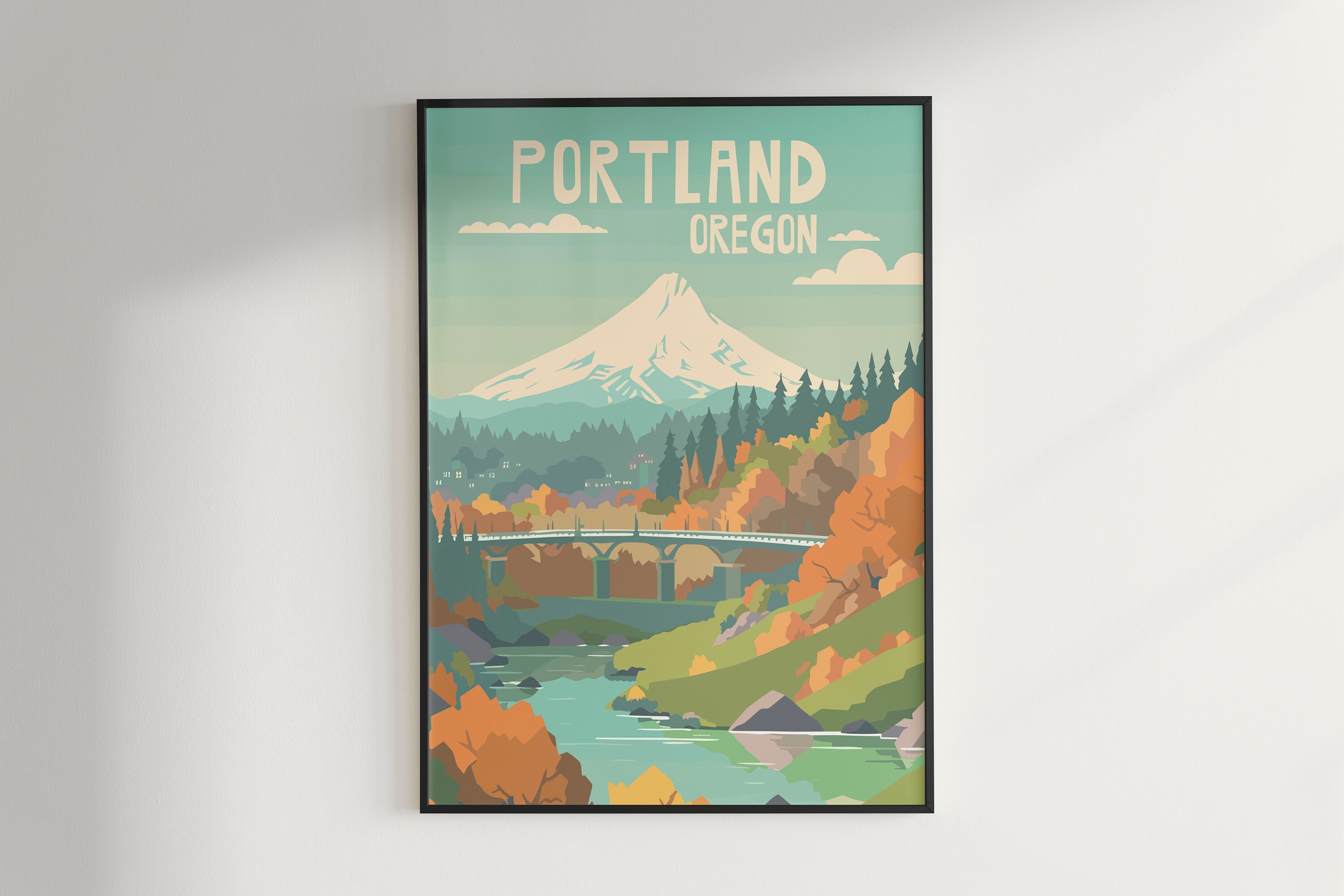 Portland Oregon Travel Poster - Etsy