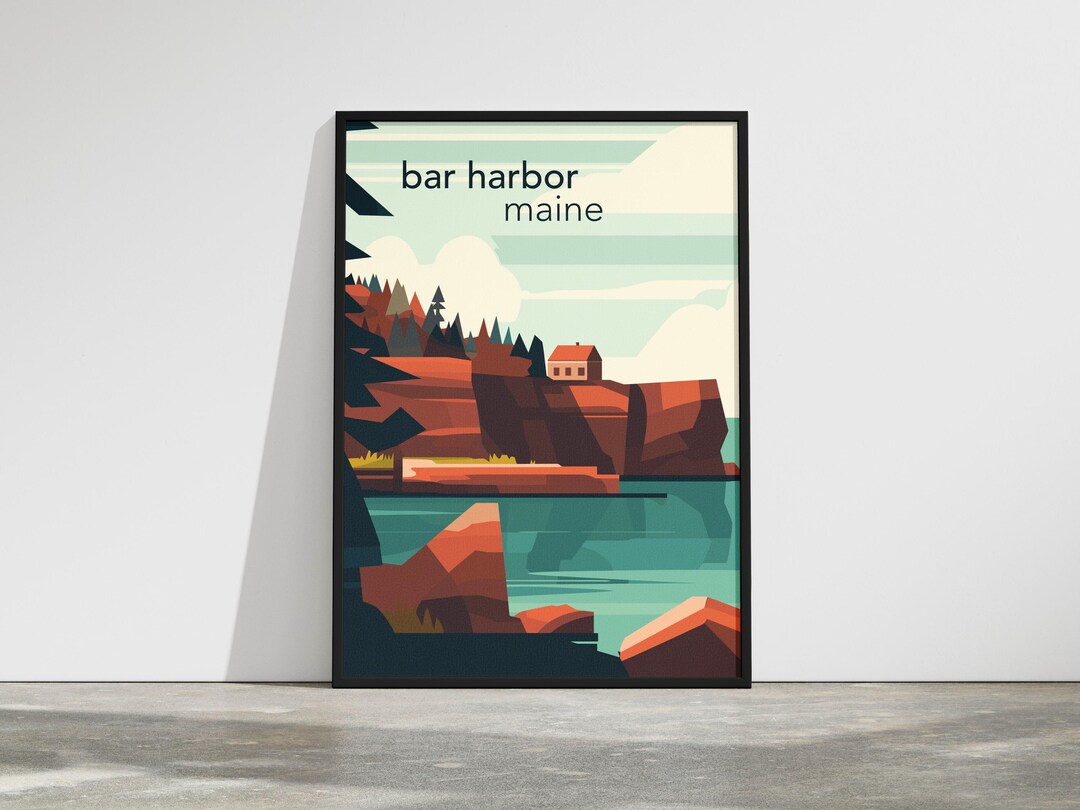 Bar Harbor Maine Travel Poster - Etsy