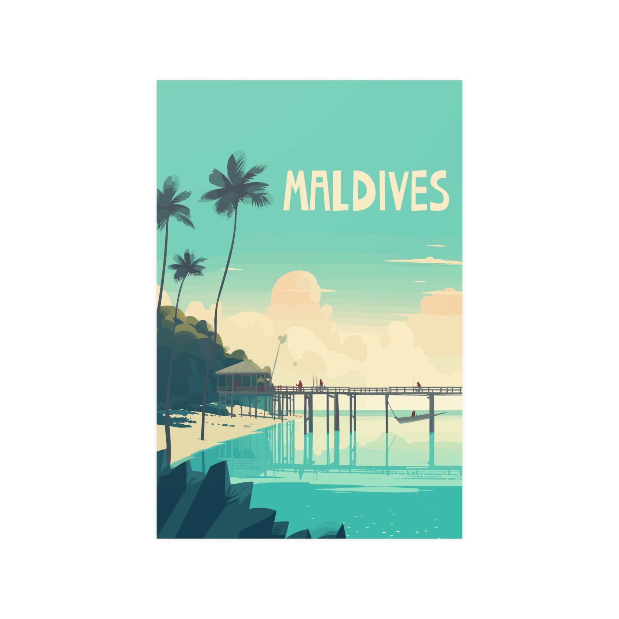 Maldives Travel Poster - Etsy
