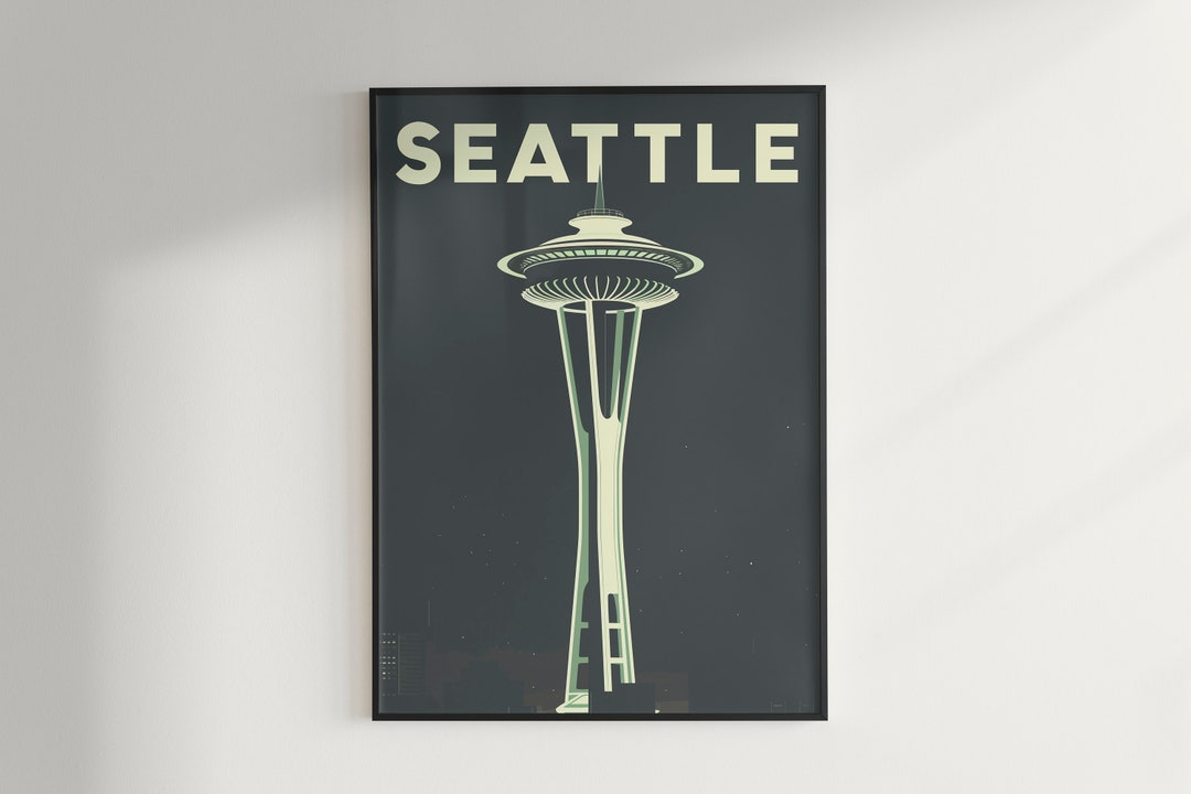 Seattle Travel Poster - Etsy