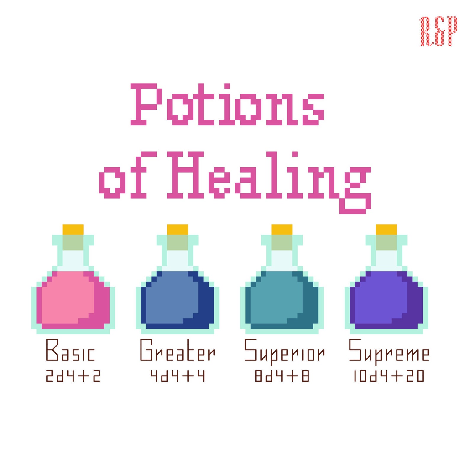 Potions of Healing Dungeons and Dragons 5e DND D&D Counted - Etsy