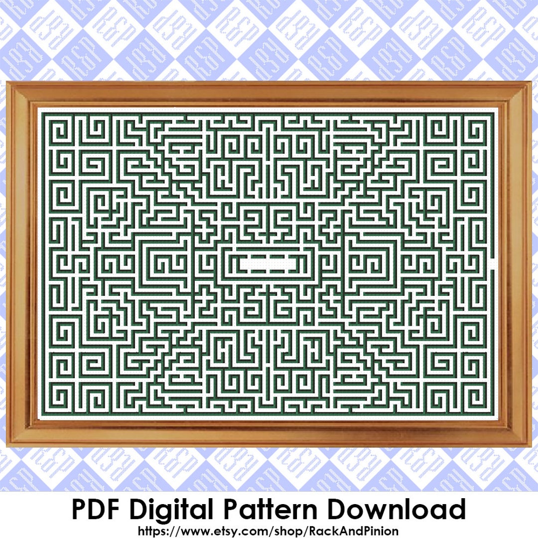 Overlook Hotel Hedge Maze the Shining - Counted Cross Stitch Pattern ...