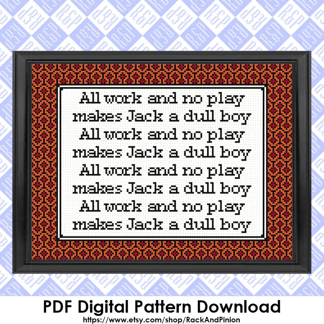 All Work and No Play Shining Typewriter Carpet Pattern - Counted Cross ...